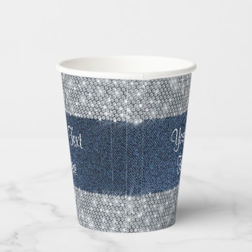 Denim Diamond Party Paper Cups | Zazzle
