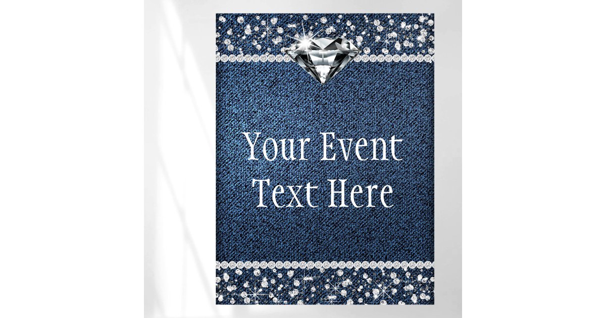 Denim Diamond Welcome Sign | Zazzle
