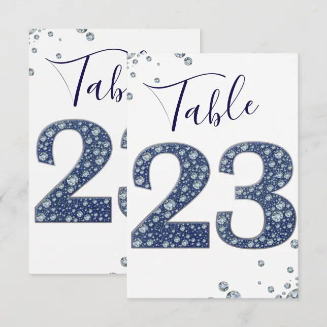 Denim & Diamonds Bling Sparkle Table Number 23 | Zazzle