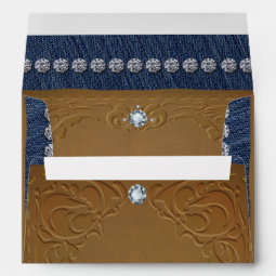 Denim & Diamonds Jeans Label Party Invitation Envelope | Zazzle