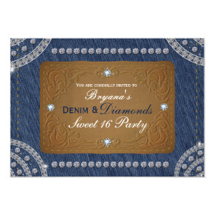 Denim And Diamonds Invitations | Zazzle