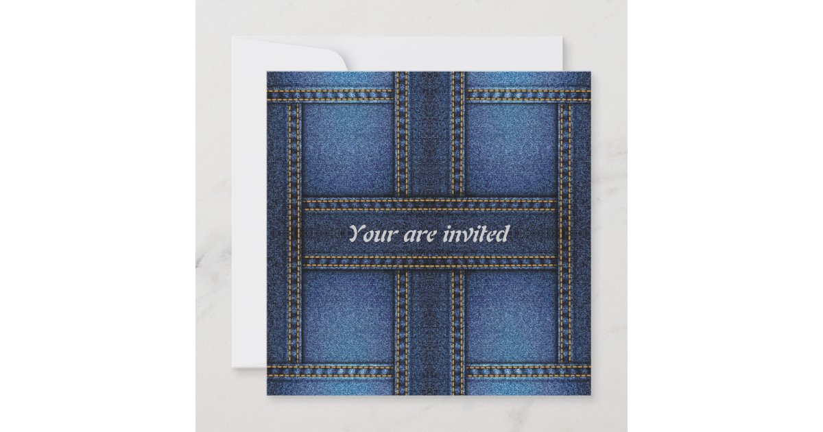 denim invitation template | Zazzle