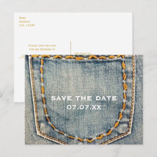 Denim Jean Stitched Pocket Custom Postcard | Zazzle