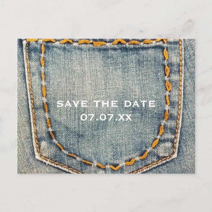 Denim Jean Stitched Pocket Custom Postcard | Zazzle.com
