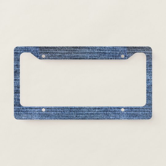 Denim-Look Design License Plate Frame | Zazzle.com