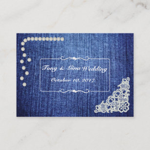 Denim And Pearls Invitations | Zazzle