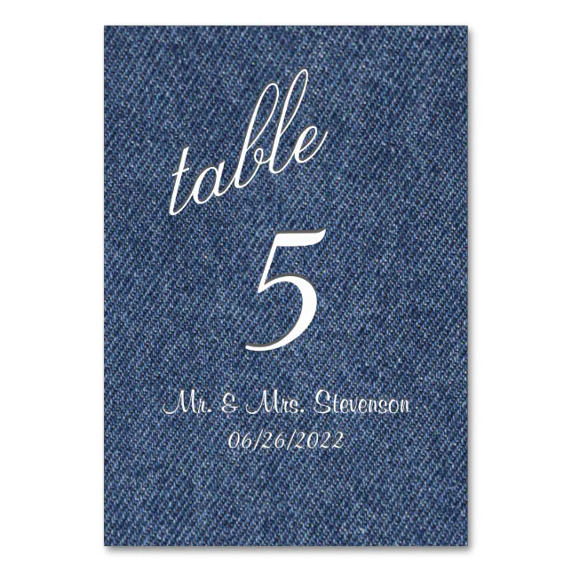 Denim Table Number | Zazzle