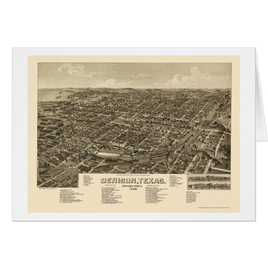 Denison, TX Panoramic Map - 1886 | Zazzle.com