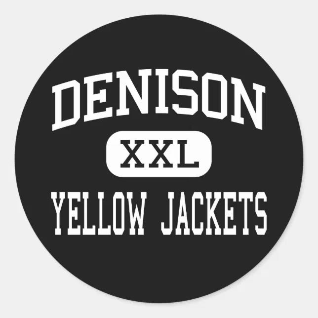 Denison - Yellow Jackets - High - Denison Texas Classic Round Sticker ...