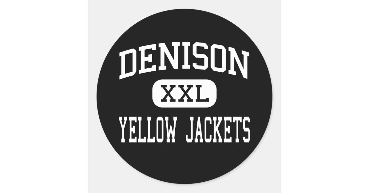 Denison - Yellow Jackets - High - Denison Texas Classic Round Sticker ...