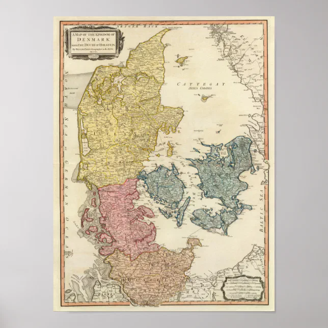 Denmark Atlas Map Poster | Zazzle