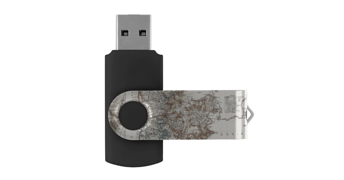 Denmark Atlas Map with 5 inset maps Flash Drive | Zazzle