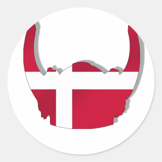 Denmark Danish Viking Dansk Helmet Classic Round Sticker | Zazzle.com
