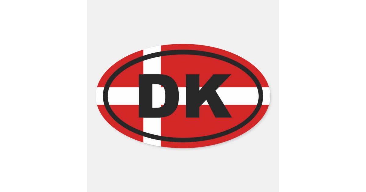 Denmark - DK - European Oval Sticker | Zazzle