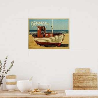 Denmark Fishing Boat Poster | Zazzle