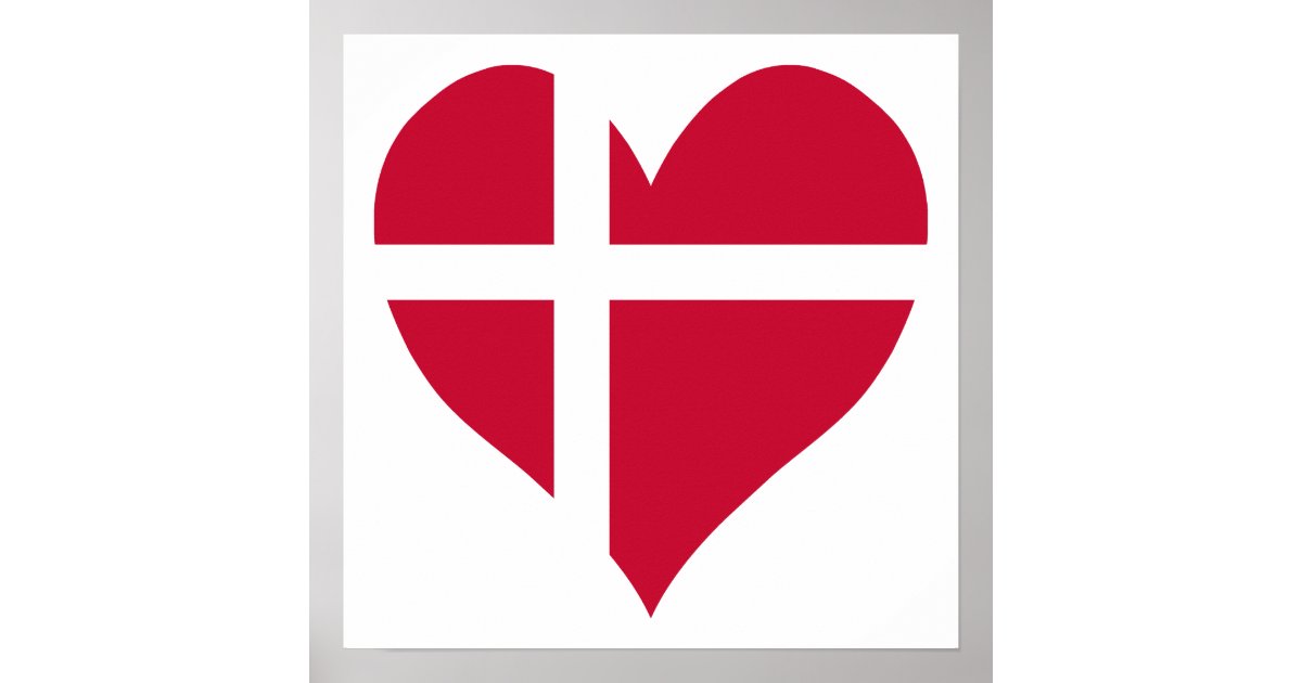 Denmark Flag Heart Poster | Zazzle