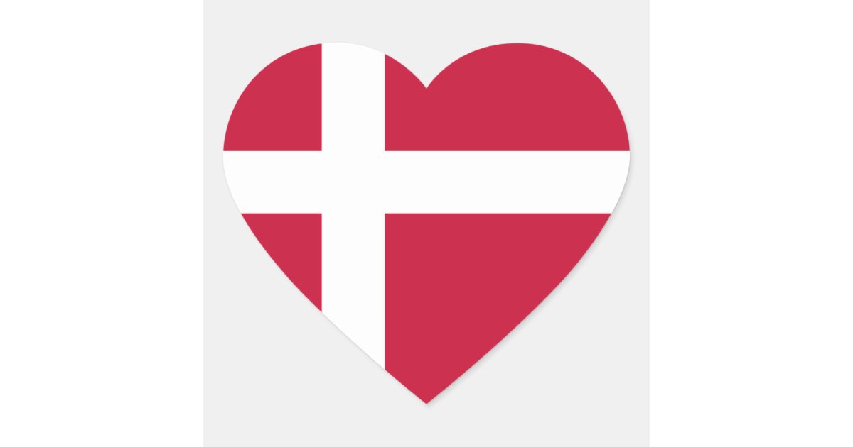 Denmark Flag Heart Sticker | Zazzle