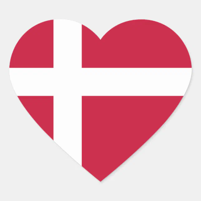 Denmark Flag Heart Sticker | Zazzle
