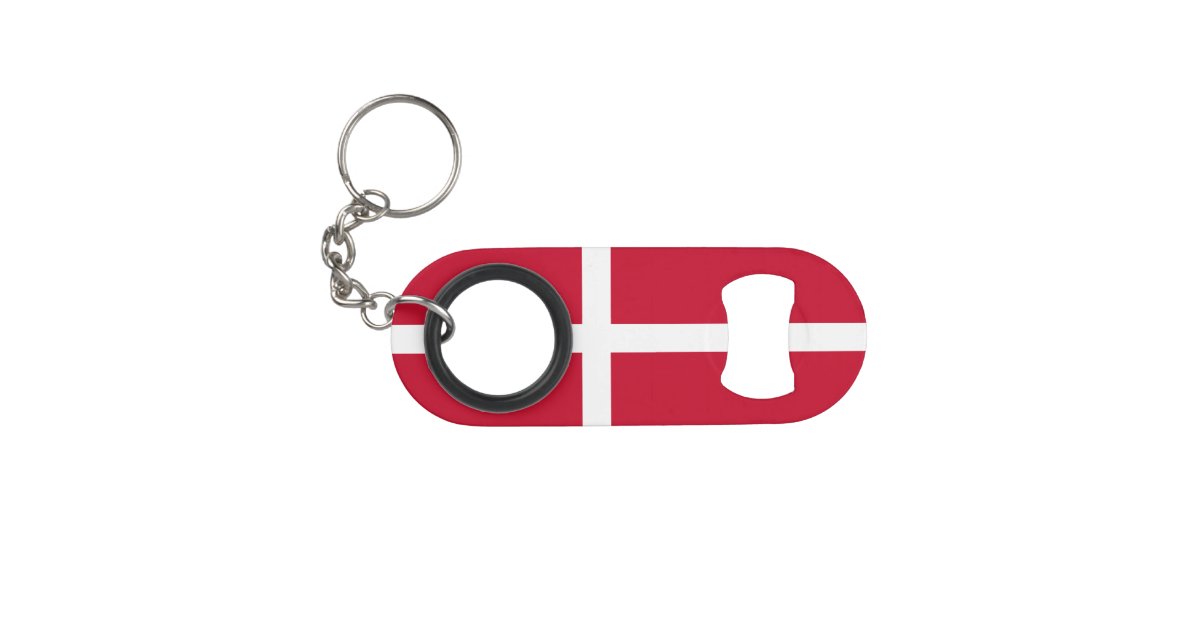 Denmark Flag Keychain Bottle Opener | Zazzle