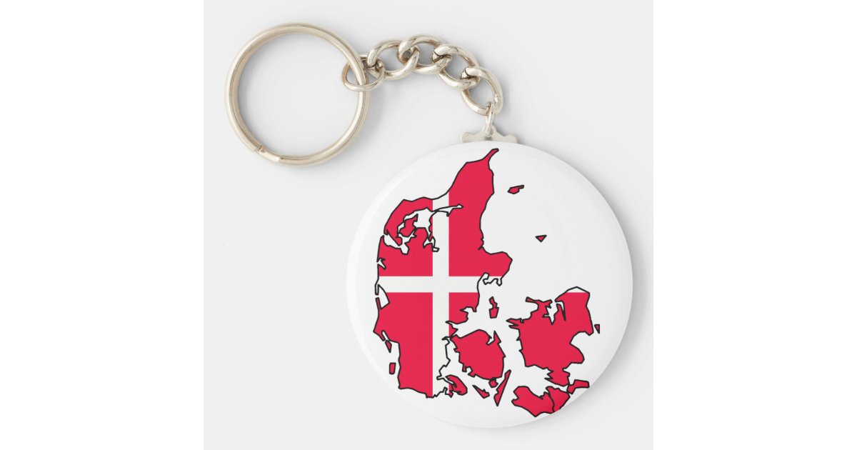 denmark flag map keychain | Zazzle.com