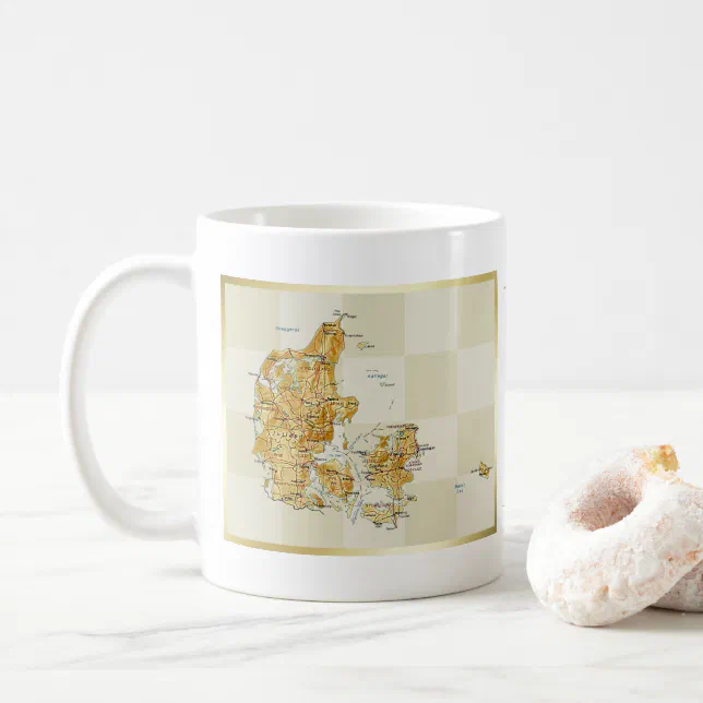Denmark Flag + Map Mug | Zazzle