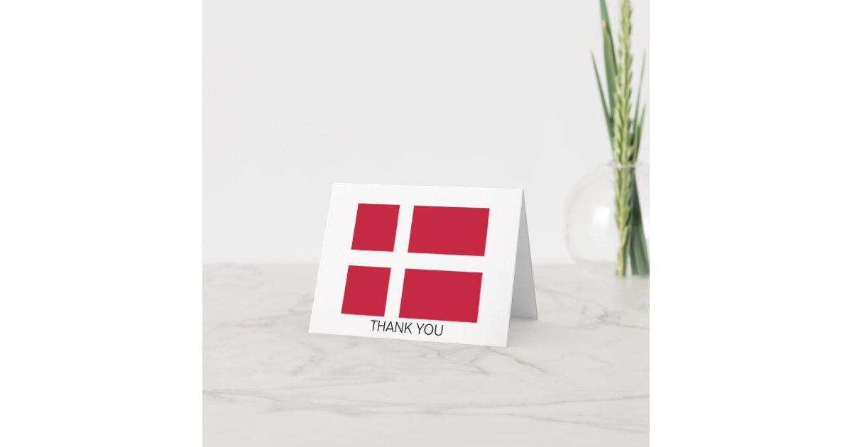 Denmark Flag Thank You Card | Zazzle