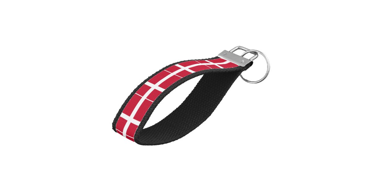 Denmark Flag Wrist Keychain | Zazzle