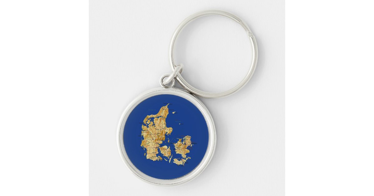 Denmark Map Keychain | Zazzle