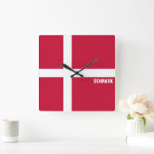 Denmark National Flag Patriotic Square Wall Clock | Zazzle