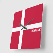 Denmark National Flag Patriotic Square Wall Clock | Zazzle