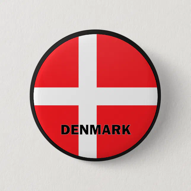 Denmark Roundel quality Flag Pinback Button | Zazzle