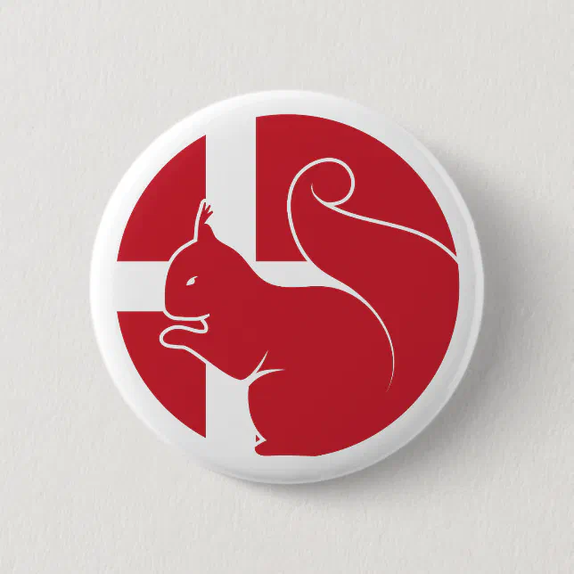 Denmark Squirrel Danish National Animal Flag Button | Zazzle