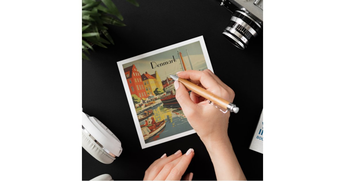 Denmark Vintage Travel Poster customizable | Zazzle