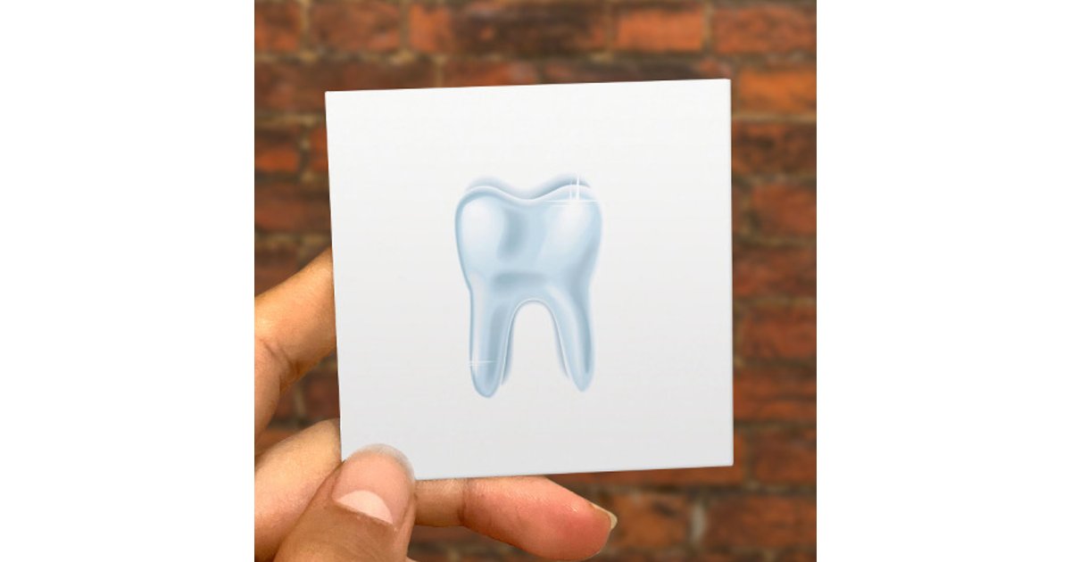 Dental 3D Tooth Minimalist Dentist Square Business Card | Zazzle
