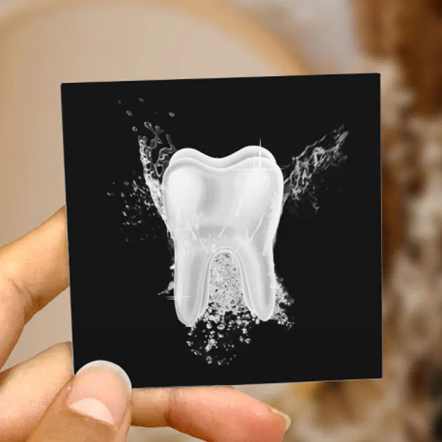 Dental 3D Tooth Professional Dentist Square Business Card | Zazzle