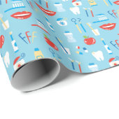 Dental Blue Pattern Wrapping Paper | Zazzle