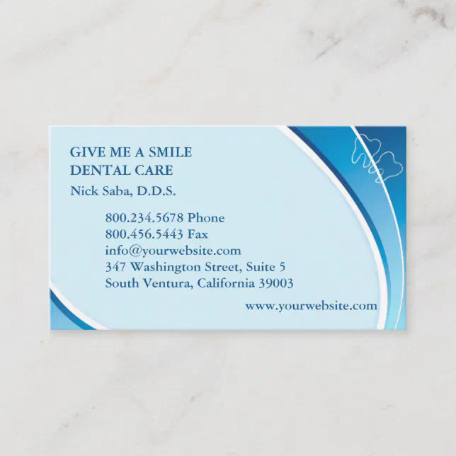 Dental Business Card w/Appointment | Zazzle