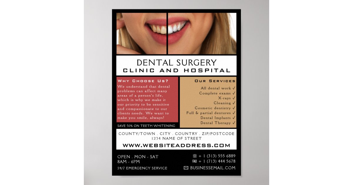 Dental Care, Dentistry, Dentist Advertising Poster | Zazzle