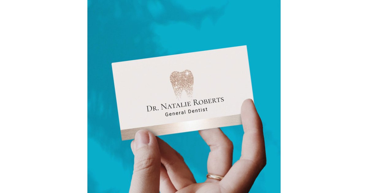 Dental Care Elegant Gold Tooth Logo Dentist Appointment Card | Zazzle