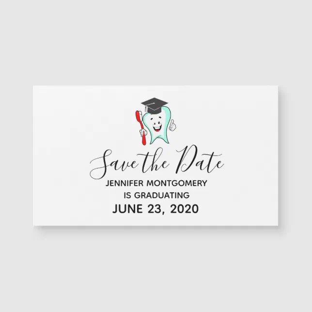 Dental Care Happy Tooth Graduation Save the Date | Zazzle