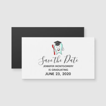 Dental Care Happy Tooth Graduation Save the Date | Zazzle