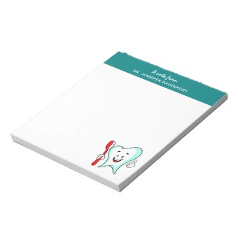Dental Care Happy Tooth with Toothbrush Notepad | Zazzle