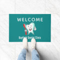 Dental Care Happy Tooth with Toothbrush Welcome Doormat | Zazzle