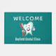 Dental Care Happy Tooth with Toothbrush Welcome Doormat | Zazzle