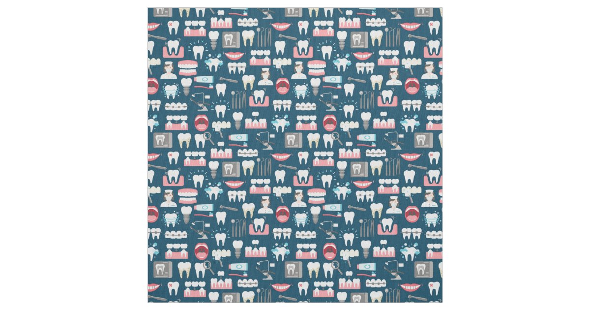 Dental Clinic Office Pattern Fabric | Zazzle