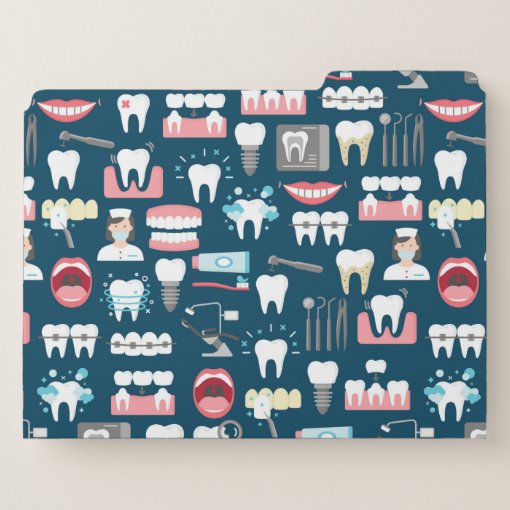 Dental Clinic Office Pattern File Folder | Zazzle
