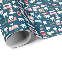 Dental Clinic Office Pattern Wrapping Paper | Zazzle