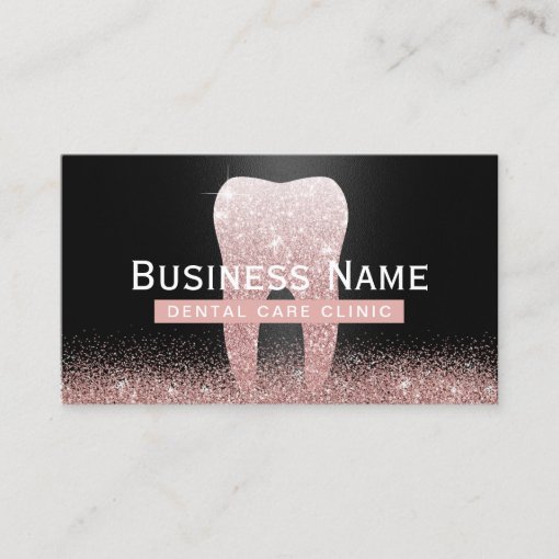 Dental Glitter Tooth Rose Gold Dentist Appointment | Zazzle