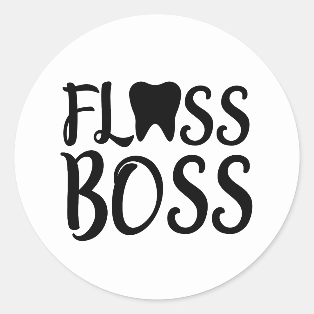 Dental Hygienist Floss Boss Classic Round Sticker | Zazzle