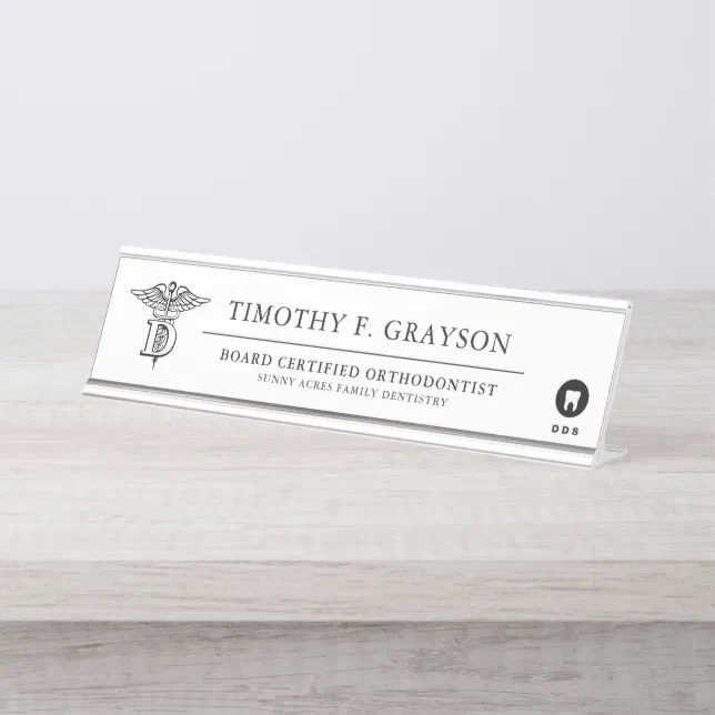 Dental Medicine Professional Personalized Desk Name Plate | Zazzle